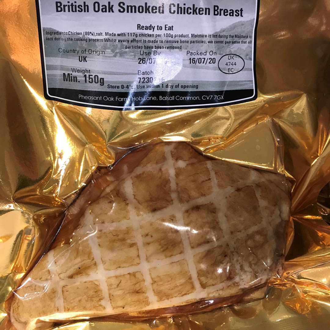 Adlington Whole Smoked Cooked Chicken Breast MIN 150G - Farmers Fayre