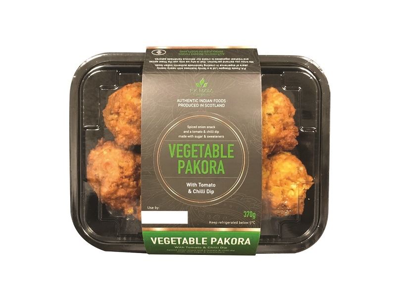 PK Foods Vegetable Pakora with Tomato & Chilli Dip 370g - Farmers Fayre
