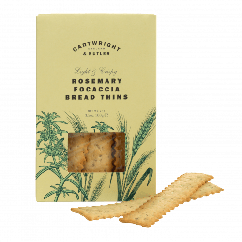 Cartwright & Butler Rosemary Focaccia Bread Thins 100g - Farmers Fayre